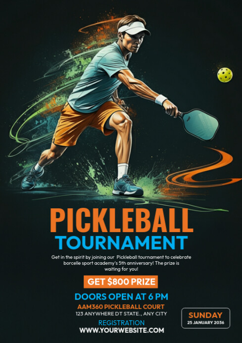 Pickle Ball A4 Template | PosterMyWall