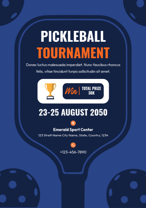 Pickle Ball Flyer Template | PosterMyWall
