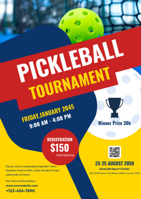 Pickle Ball Flyer Template | PosterMyWall