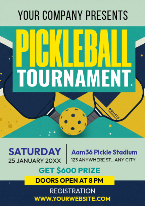 Plantilla de Pickle Ball Flyer Template | PosterMyWall