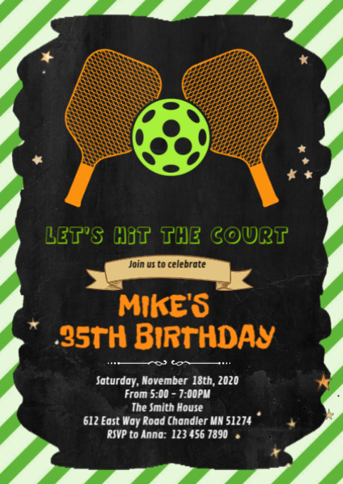 Modèle Pickleball Birthday party Invitation | PosterMyWall
