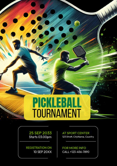 pickleball competition flyer Pickleball training class flyer Template ...
