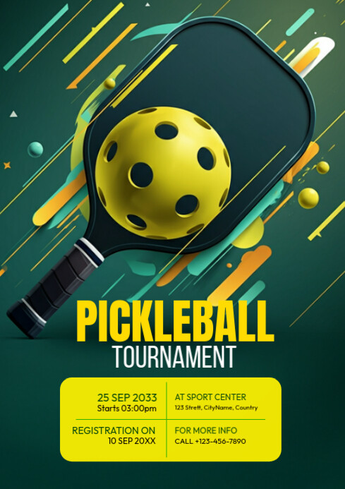 Copy of Pickleball event ticket, match day schedule Game day event ...