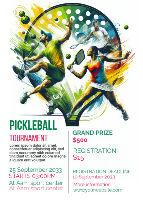 Copy of Pickleball Flyer Template | PosterMyWall