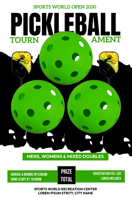 Pickleball posters Template | PosterMyWall