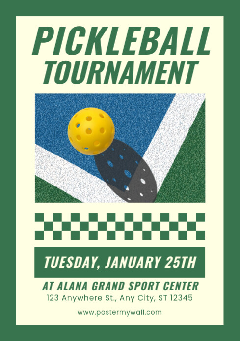 Pickleball Tournament A4 Template | PosterMyWall