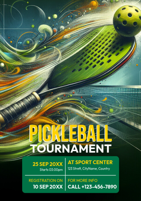 Pickleball Tournament A4 Template | PosterMyWall