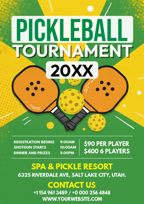 Plantilla de Pickleball Tournament Flyer A4 | PosterMyWall