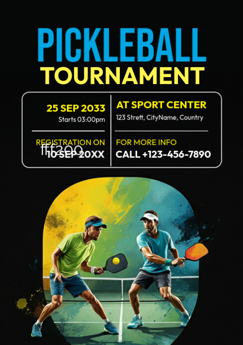 Pickleball tournament flyer Template | PosterMyWall