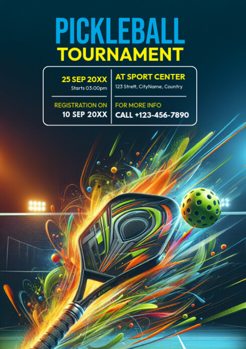 Pickleball tournament flyer Template | PosterMyWall