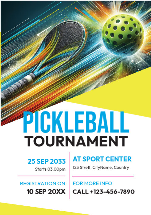 Pickleball tournament flyer Template | PosterMyWall