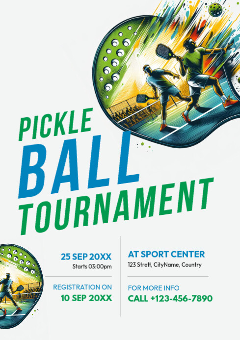 Pickleball tournament flyer Template | PosterMyWall