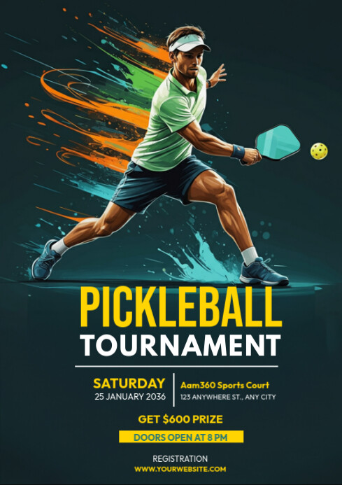 Pickleball tournament flyer Template | PosterMyWall