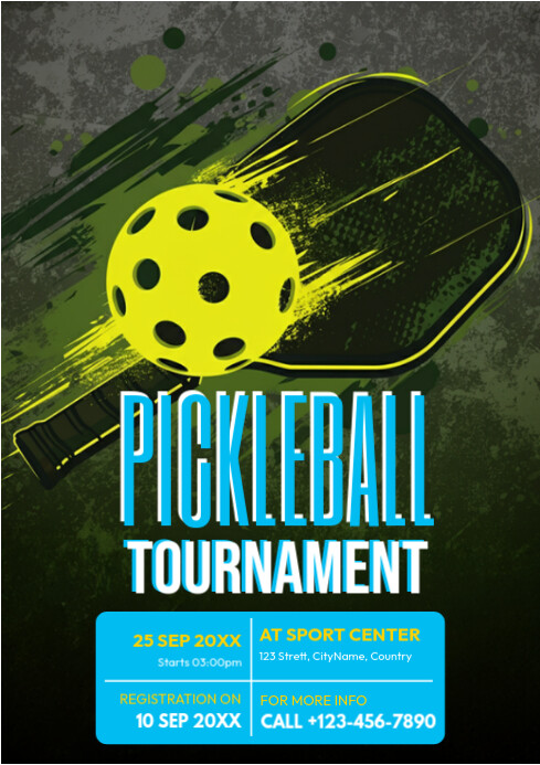 Pickleball tournament flyer Template | PosterMyWall