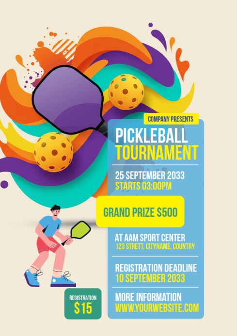 Pickleball tournament flyer Template | PosterMyWall