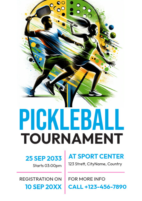 Pickleball tournament flyer Template | PosterMyWall