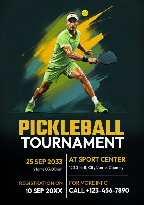 Pickleball tournament flyer Template | PosterMyWall