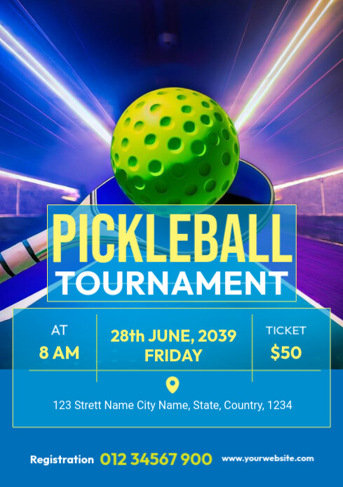 Pickleball tournament flyer Template | PosterMyWall