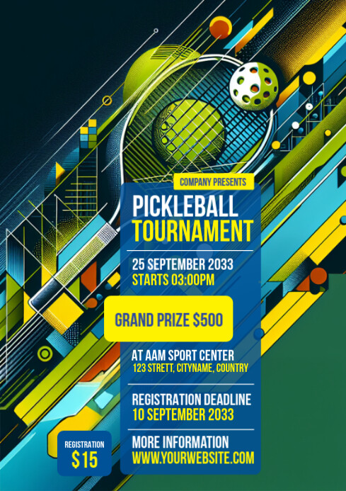 Pickleball tournament flyer Template | PosterMyWall