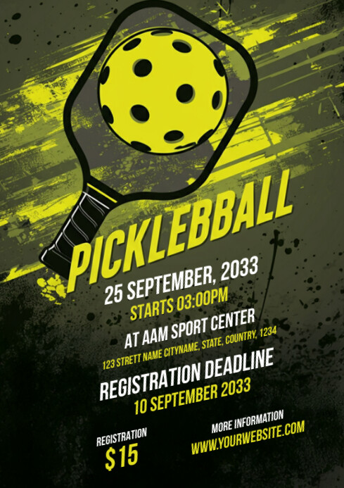 Pickleball tournament flyer Template | PosterMyWall