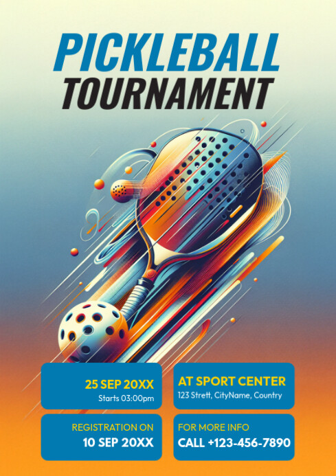 Pickleball tournament flyer Template | PosterMyWall