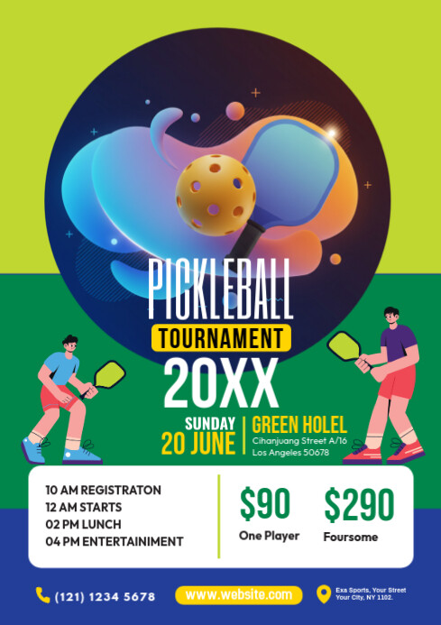 Pickleball tournament flyer Template | PosterMyWall