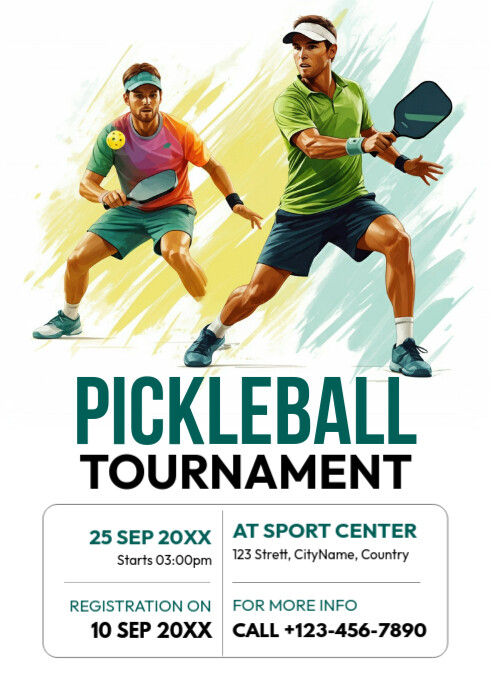Pickleball tournament flyer Template | PosterMyWall