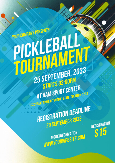 Pickleball tournament flyer Template | PosterMyWall