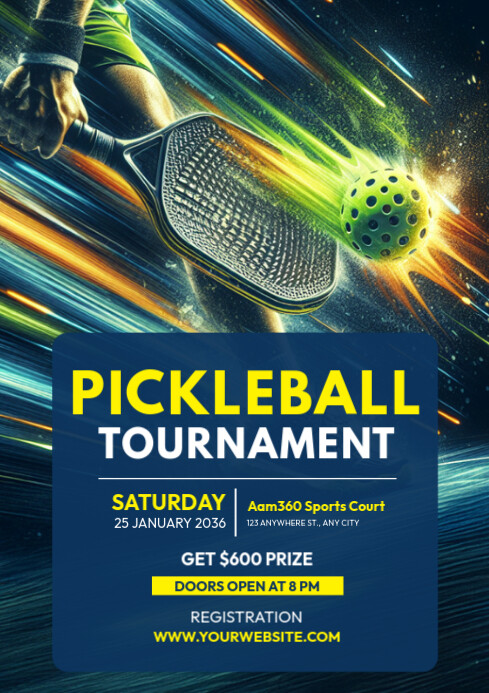 Pickleball tournament flyer Template | PosterMyWall