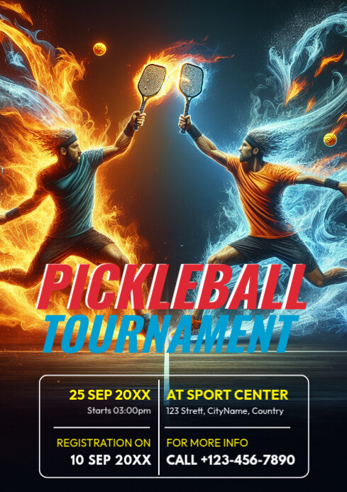 Pickleball tournament flyer Template | PosterMyWall