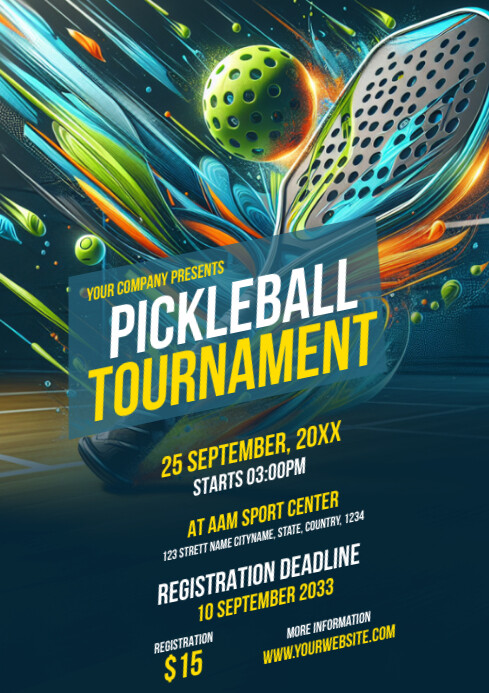 Pickleball tournament flyer Template | PosterMyWall