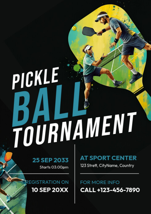 Pickleball tournament flyer Template | PosterMyWall