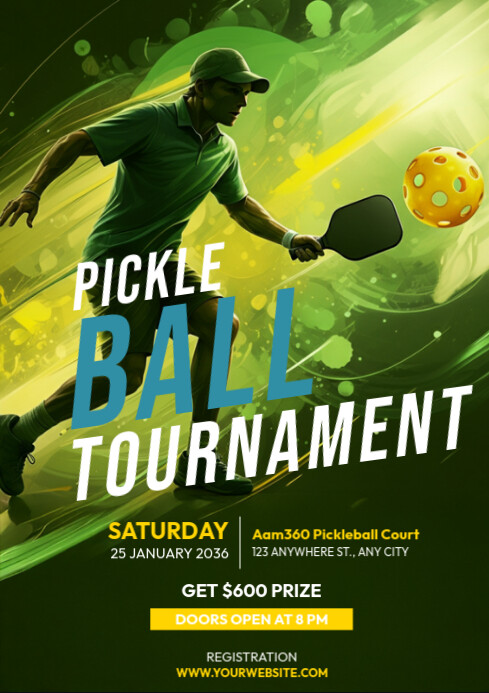 Pickleball tournament flyer Template | PosterMyWall