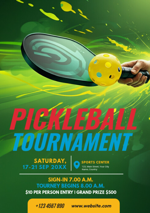 Pickleball tournament flyer Template | PosterMyWall