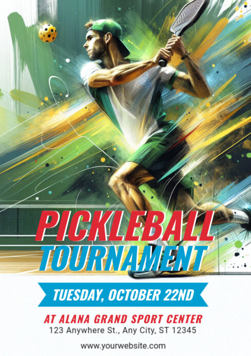 Pickleball tournament flyer Template | PosterMyWall
