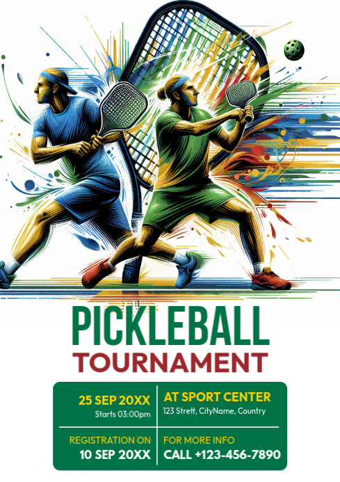 Pickleball tournament flyer Template | PosterMyWall