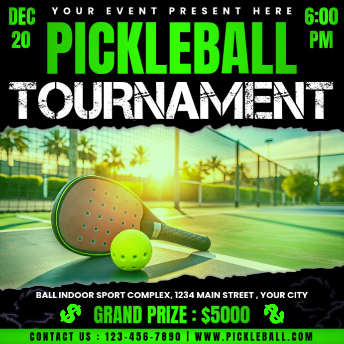 Pickleball Tournament Instagram Post Template | PosterMyWall