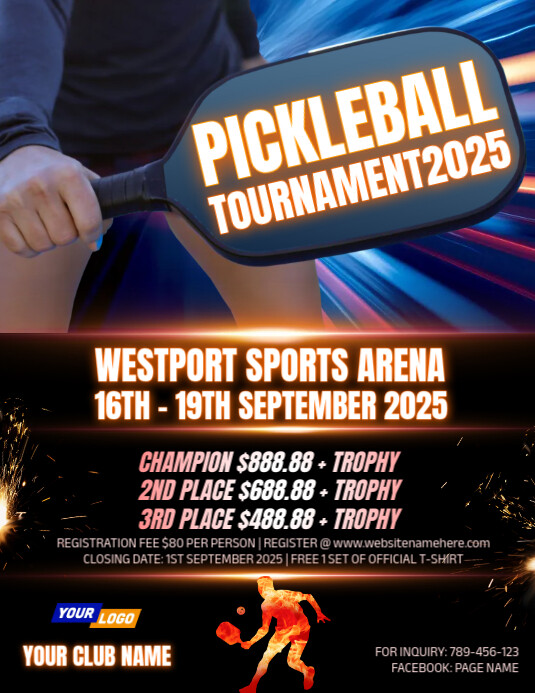 Plantilla de Pickleball Tournament Invitation Flyer | PosterMyWall