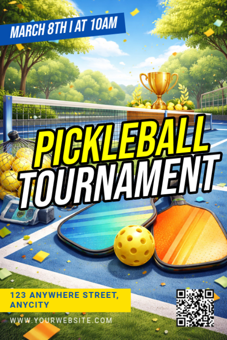 Pickleball Tournament Poster Modelo | PosterMyWall