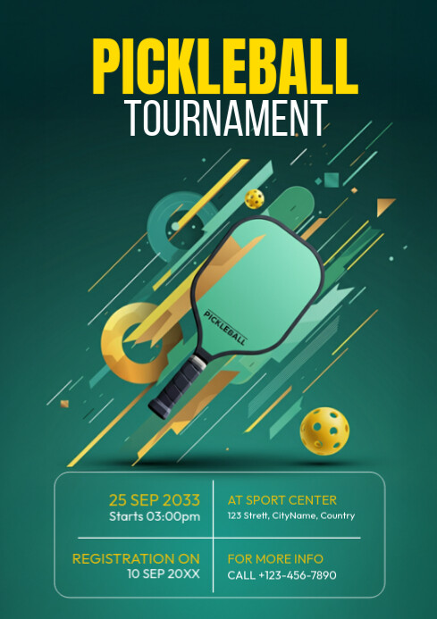 Pickleball tournament schedule tryouts event flyer Template | PosterMyWall