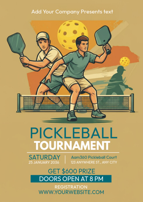 Pickleball tryouts banner Template | PosterMyWall