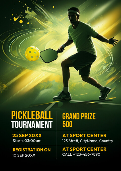 Pickleball tryouts event poster Template | PosterMyWall