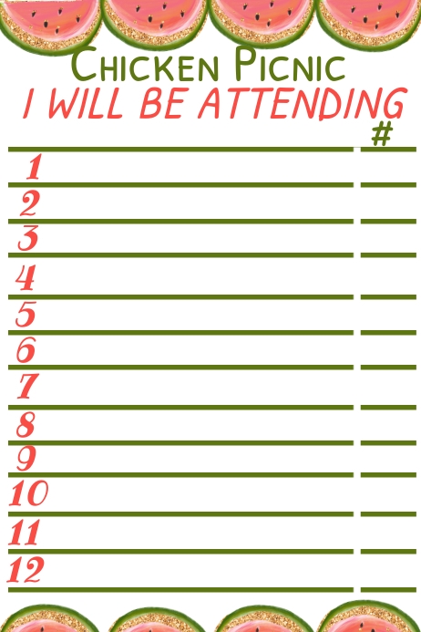 Copy of Picnic Guest List Sign-Up-Sheet | PosterMyWall