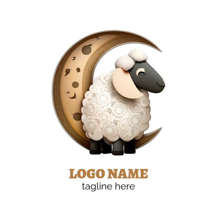 Plantilla de Pictoral sheep and crescent Eid al adha logo | PosterMyWall