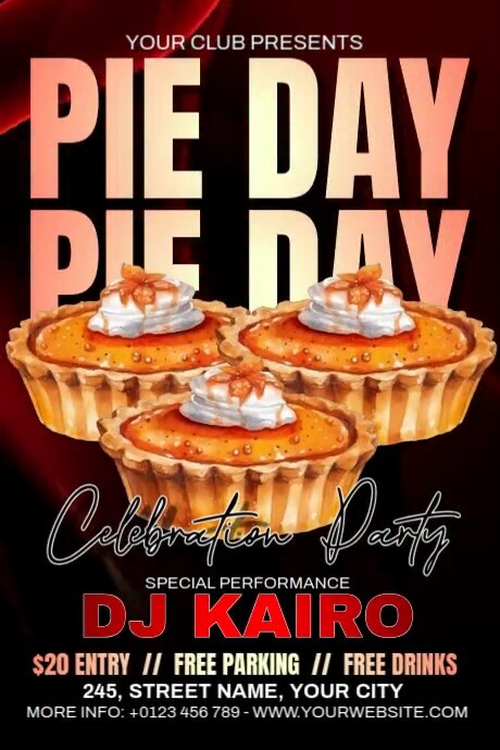 Pie Day Celebration Party Template | PosterMyWall