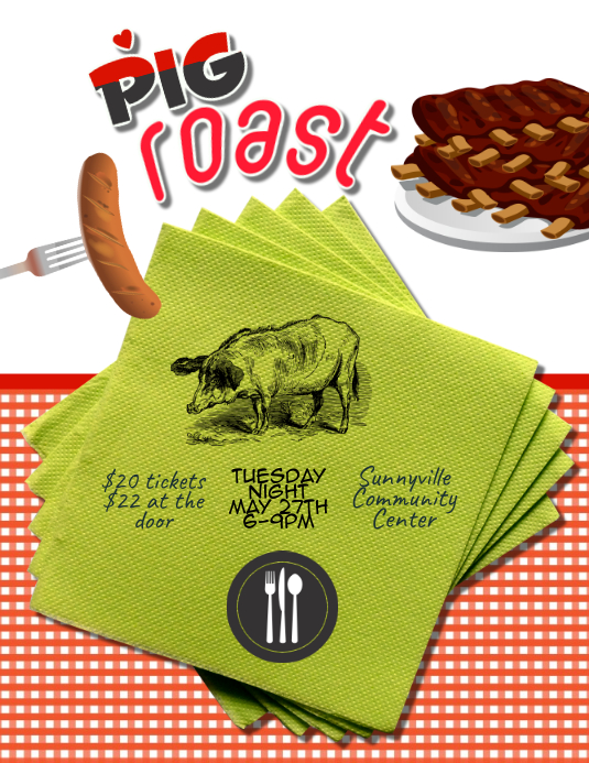 Pig Roast Barbecue Cook Off Flyer Template | PosterMyWall