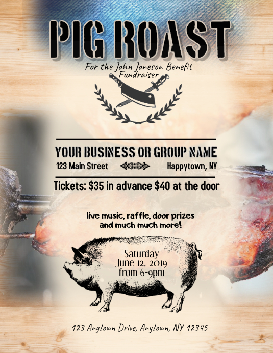 Copy of Pig Roast Barbecue Fundraiser Flyer Template | PosterMyWall