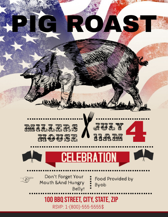 Pig Roast Template | PosterMyWall