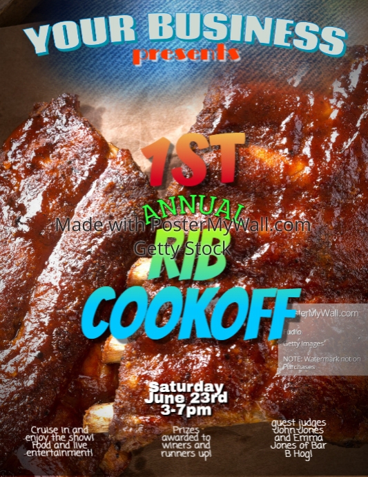 Copy of Pig Roast Ribfest Rib Cookoff flyer template | PosterMyWall
