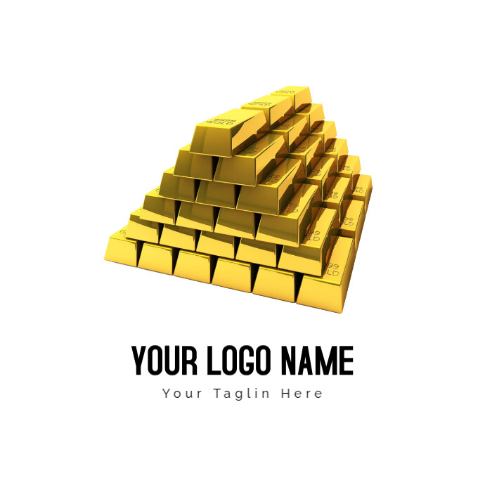 Pile Gold Bars Logo Template | PosterMyWall